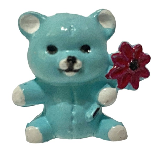 Source Unknown | Toys | Vintage 99s Plastic Teddy Bear Blue Sitting ...